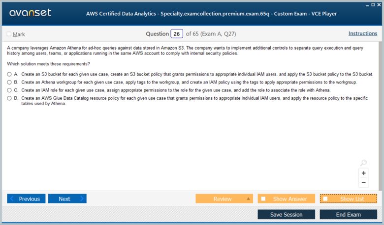 Amazon AWS Certified Data Analytics - Specialty Test Practice Test ...