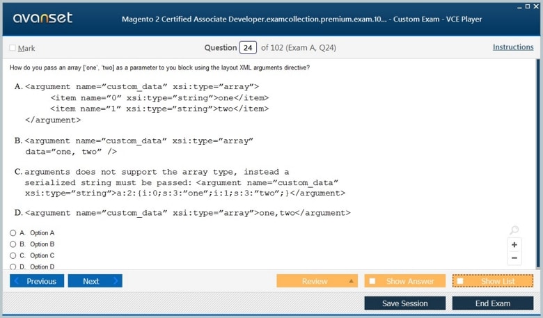 Magento Magento 2 Certified Associate Developer Test Practice Test ...