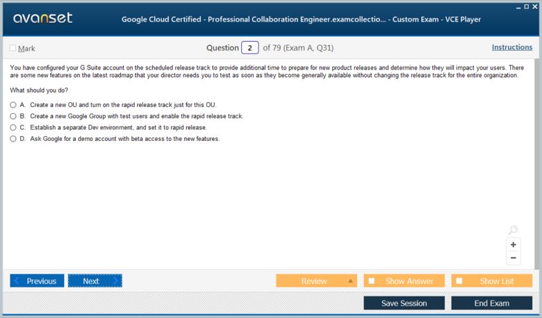 Google Professional Collaboration Engineer Test Practice Test Questions ...