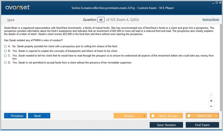 FINRA Series 6 Test Practice Test Questions, Exam Dumps - ExamCollection